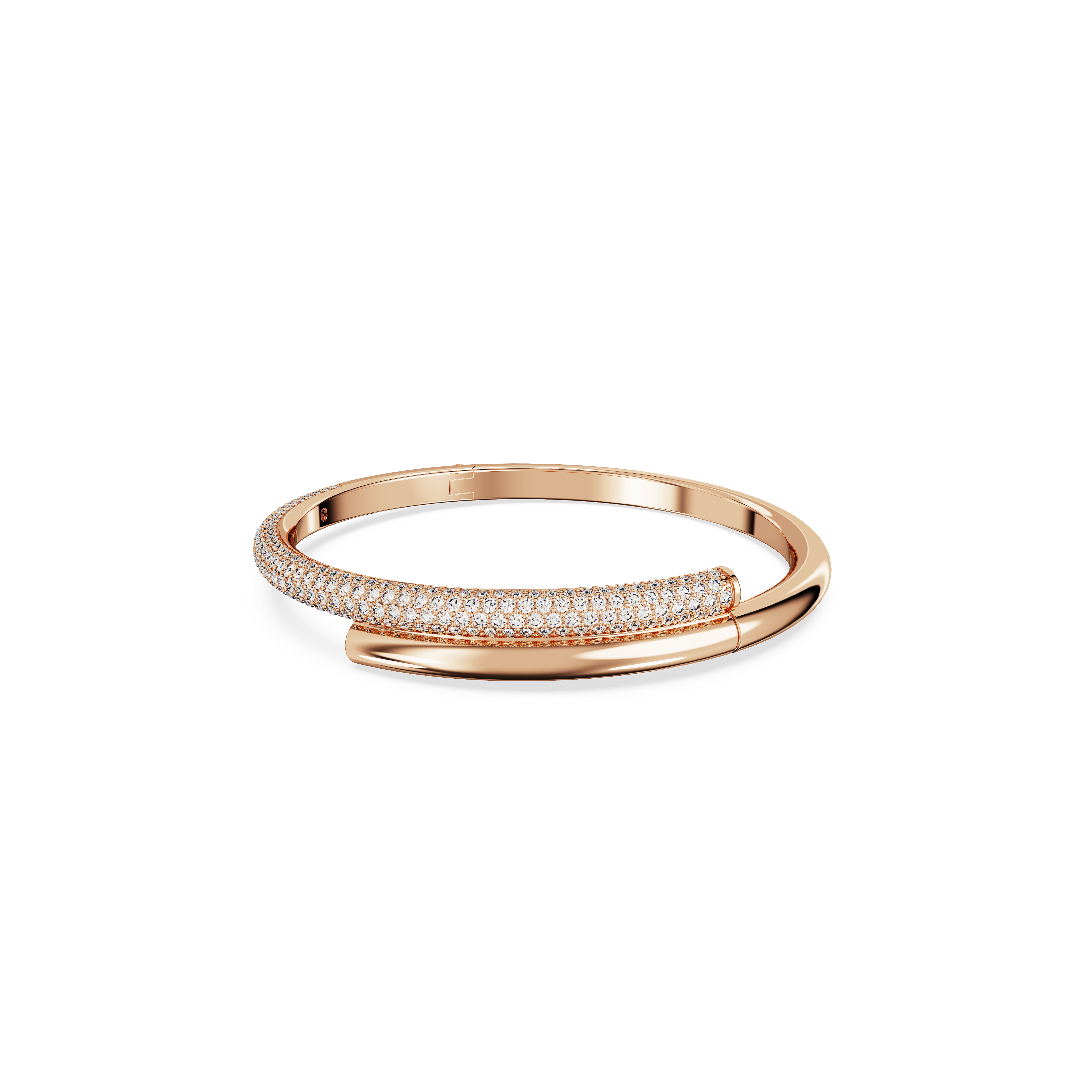 Swarovski Dextera bangle, Magnetic closure, White, Rose gold-tone ...