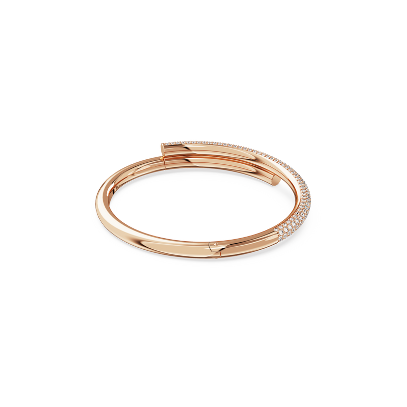 Swarovski Dextera bangle, Magnetic closure, White, Rose gold-tone ...