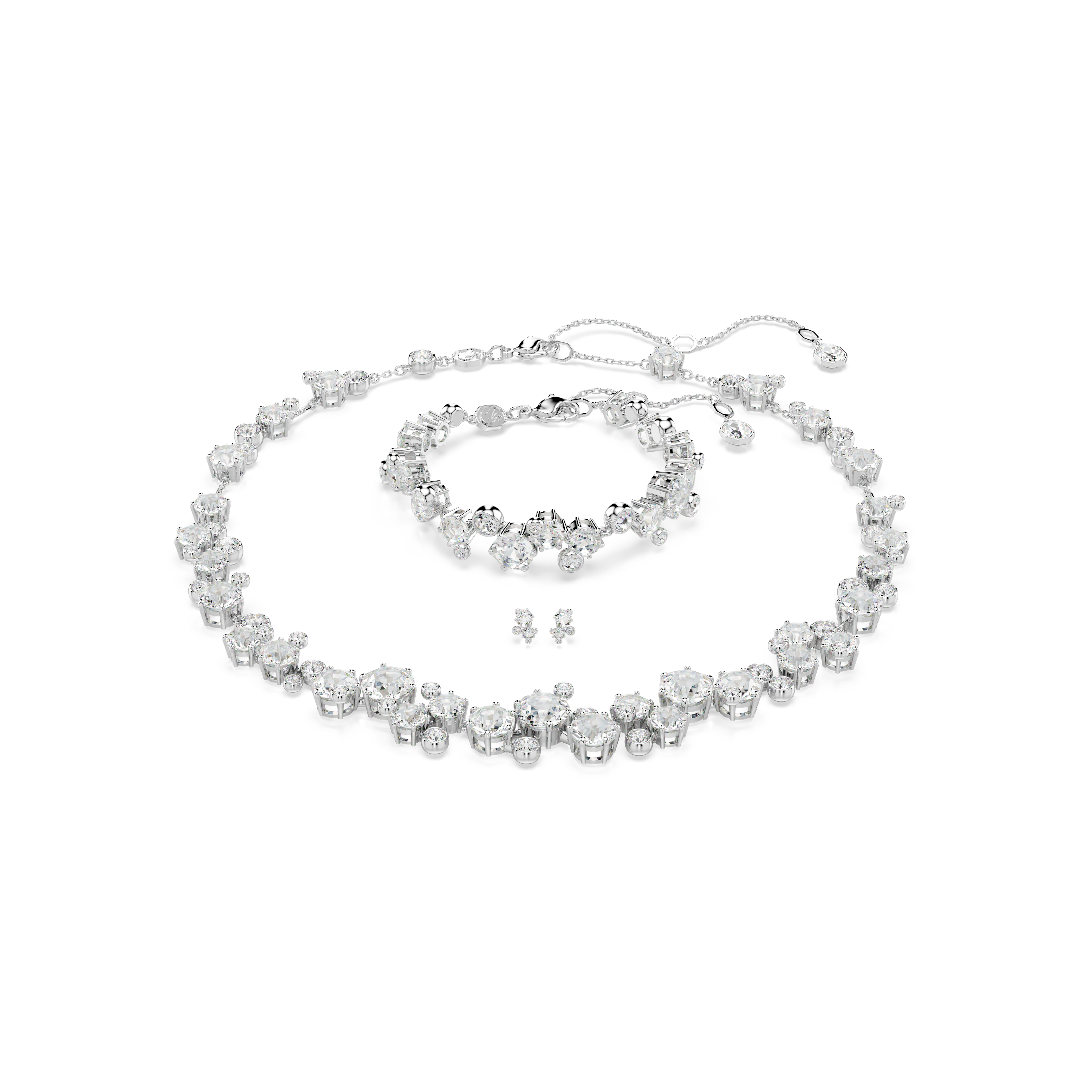 Swarovski Constella set, Mixed cuts, White, Rhodium plated 5738285 ...
